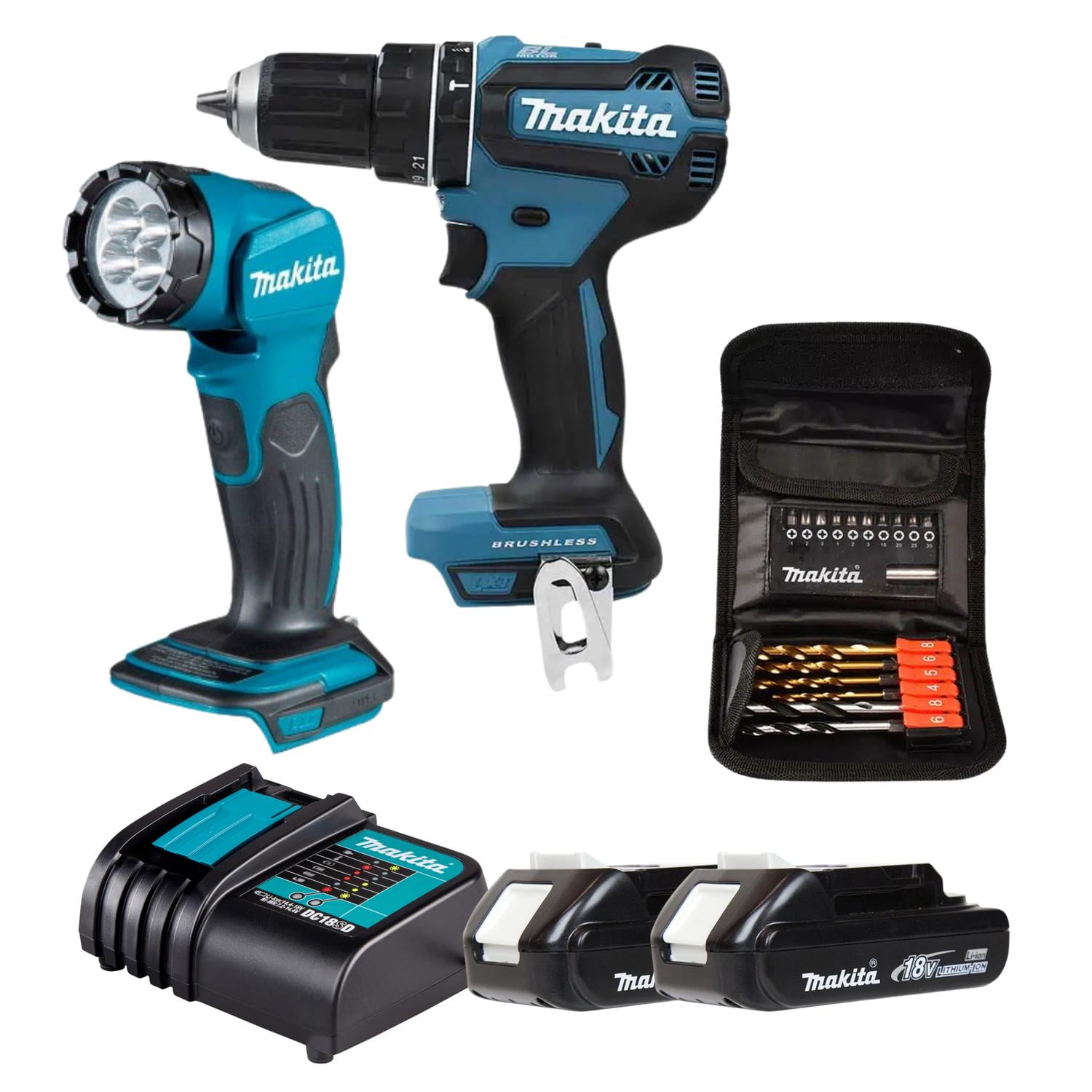 Rotomartillo Atorn Makita 18v + Linterna Lxt + accesorios turquesa Estandar | Walmart en línea