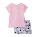Disney Minnie Mouse Girls Pajama Sleepwear Set, Short Sleeve Top ...