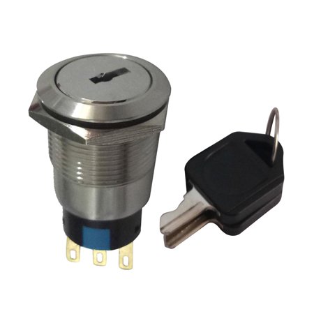22mm 2-Position ON/OFF Lock Switch Electronic Key Switch with 2 Keys ...