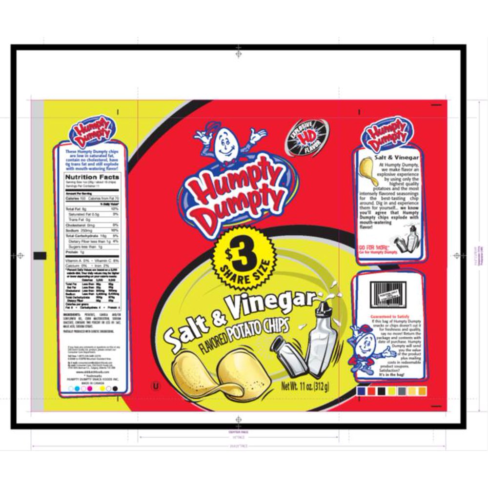 Humpty Dumpty Salt & Vinegar Flavored Potato Chips, 11 Oz. - Walmart ...