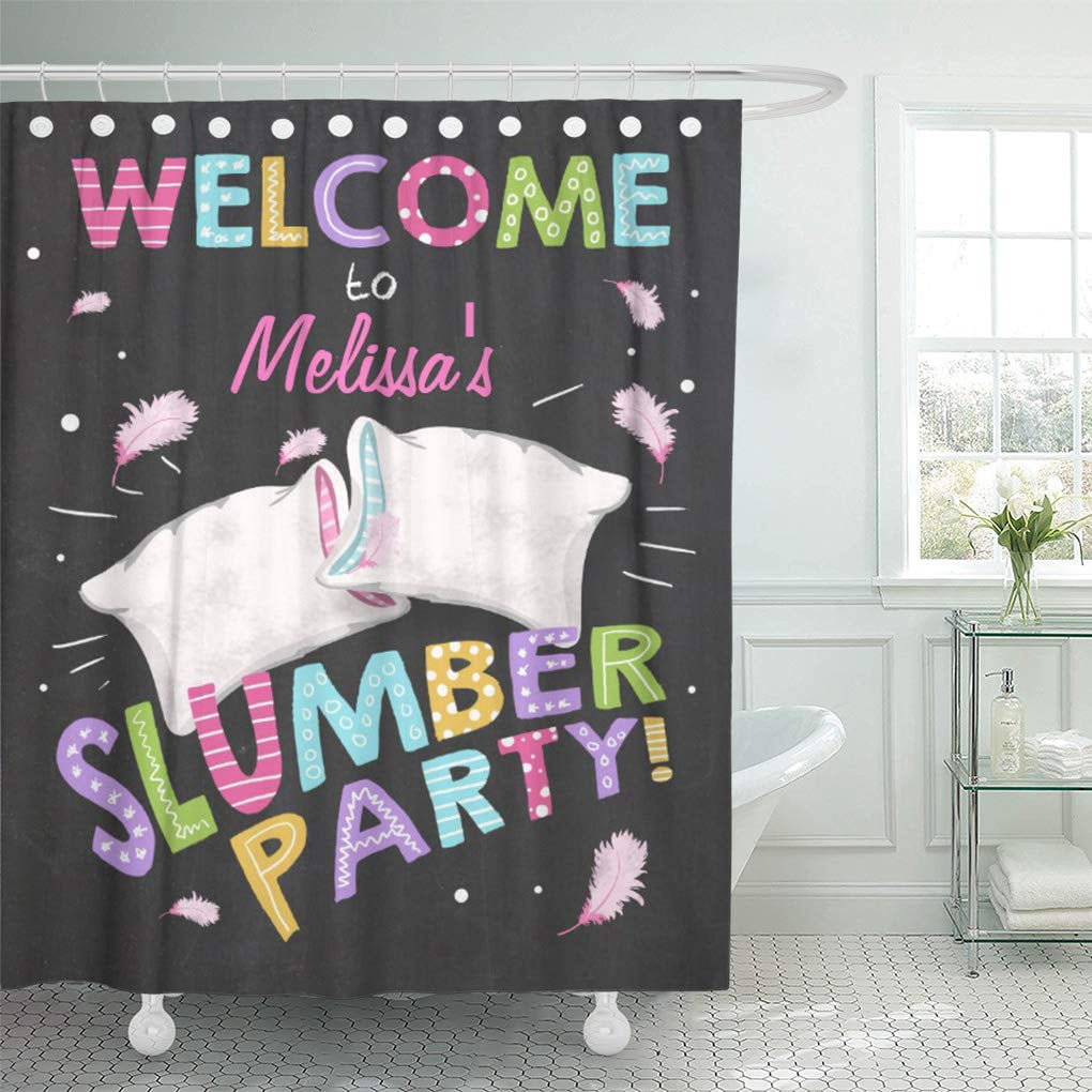CYNLON Pink Welcome Slumber Party Sleepover Girl Sign Birthday Pajama ...