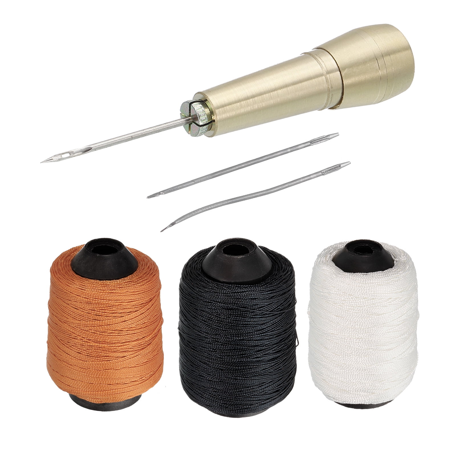 Uxcell Shoe Repair Tool Sewing Set with 3 Lines Thread, 3 Needle Sewing ...