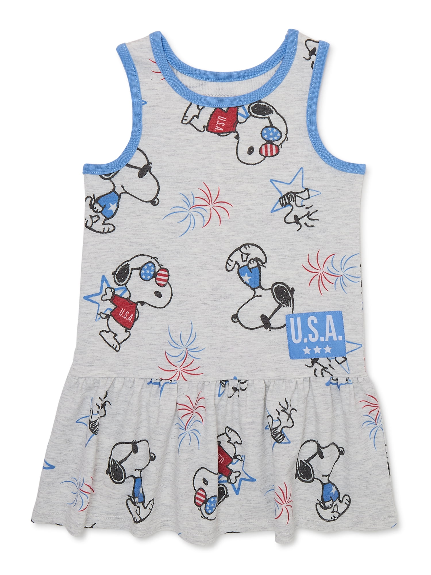 Peanuts Snoopy Toddler Girl Americana Sleeveless Dress, Sizes 12M-5T ...