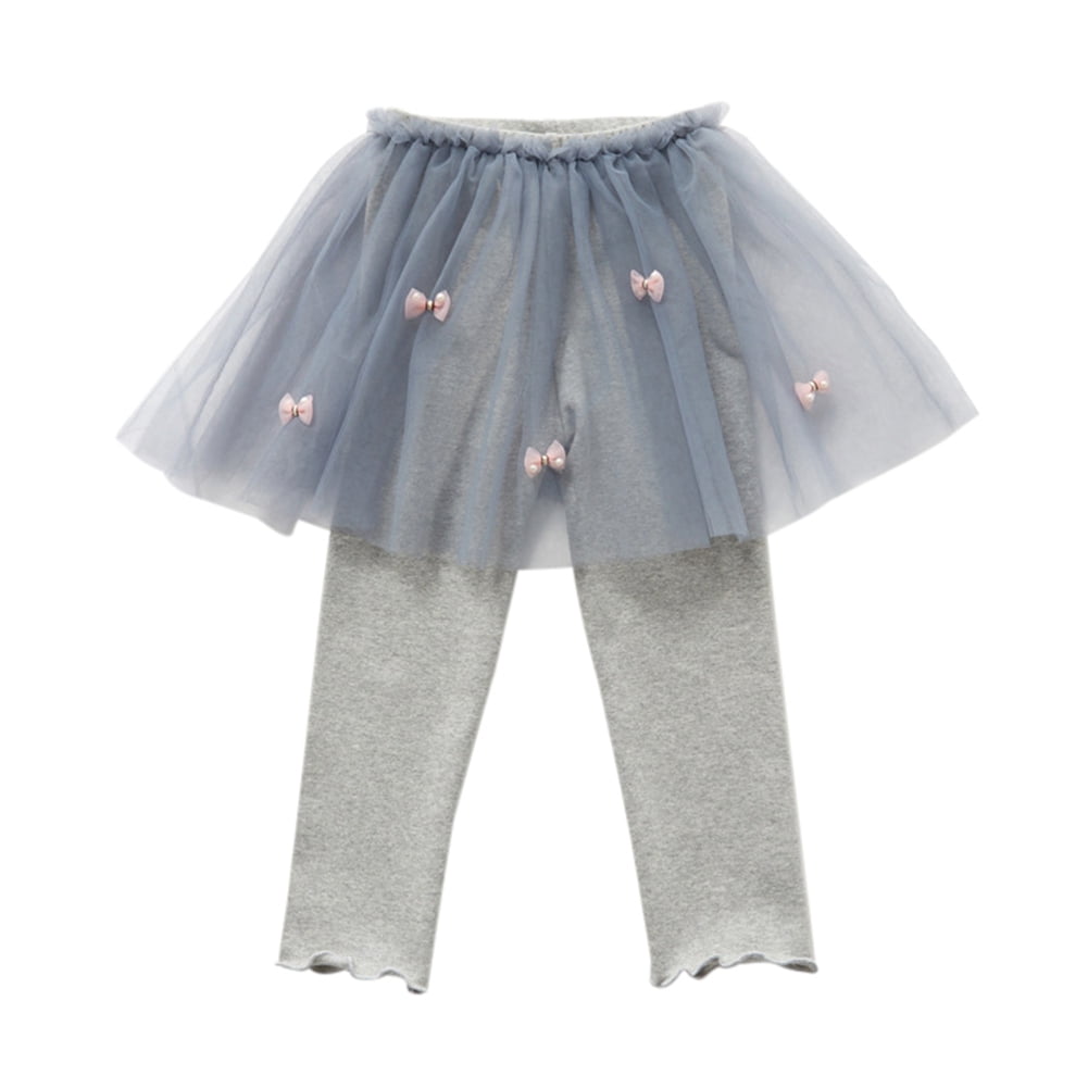 2-8T Girls Footless Leggings Tights with Ruffle Tutu Skirts Kids ...