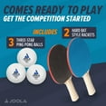 JOOLA Essentials 2-Player Table Tennis Set with Net, 2 Rackets, 3 Three ...