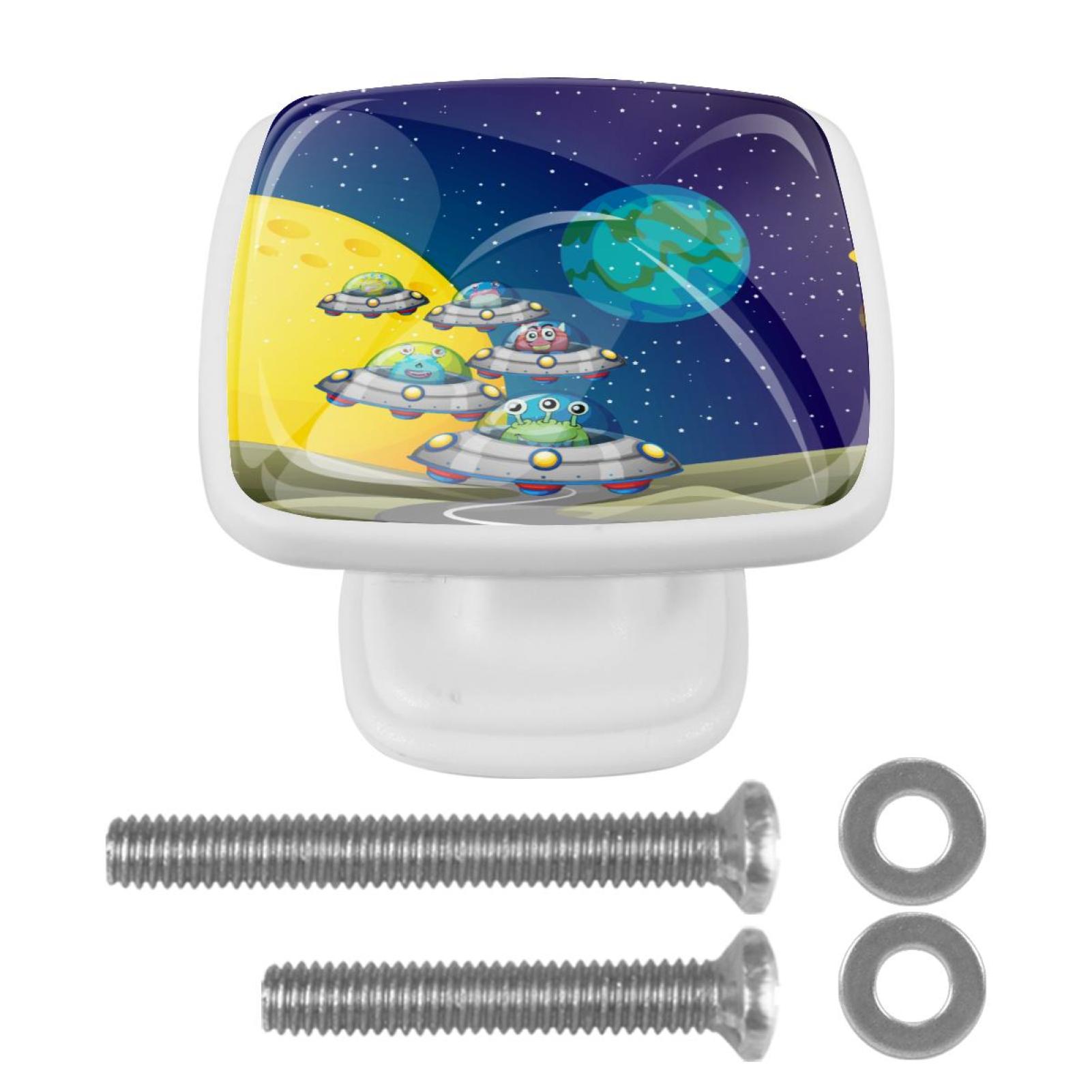 Ownta Funny Spaceship Earth Monster Astronaur Design Square Glass ...