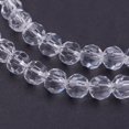 10Strand Glass Beads Strands Faceted(32 Facets) Round Clear 6mm Hole: 1 ...