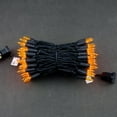 Orange Christmas Lights with Black Wire, 33 ft 100 Count UL Commercial Grade Halloween String ...