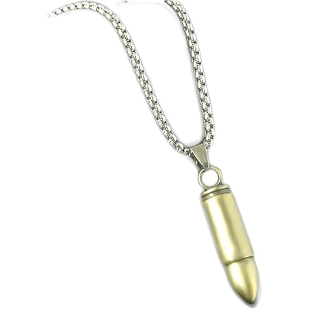 FanShow Stainless Steel Gun Bullet Pendant Necklaces Submachine Gun ...