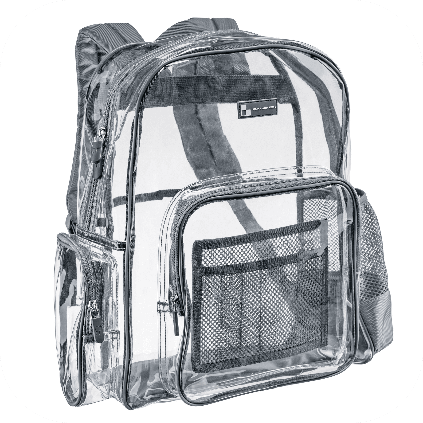 Heavy Duty Clear Backpack with Mesh Organizer, Clear Bookbag (Medium ...