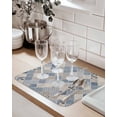 Blue Moroccan Shield Dish Drying Mat 16x18 inch Modern Abstract Exotic ...