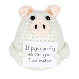 HomeCozy Positive Crocheted Pig with Encouraging Card Emotional Support ...