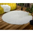 Latepis Furry Fuzzy White Round Rug 6 ft, Faux Fur Sheepskin for Living ...