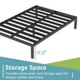 VOLIX 14" Black Sturdy Heavy Duty Bedframe Wide Metal Slat Platform ...