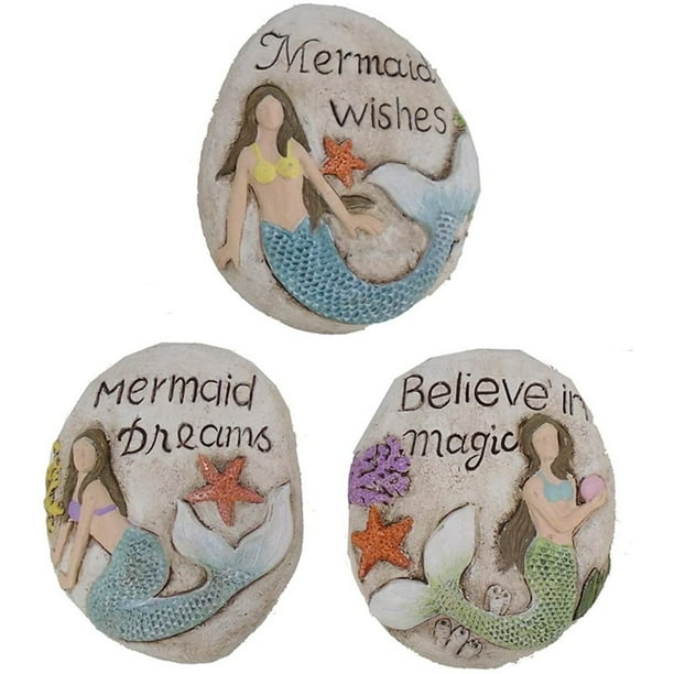 3 Mermaid Stones 3.25 Inches x 3.4 Inches - Walmart.com - Walmart.com