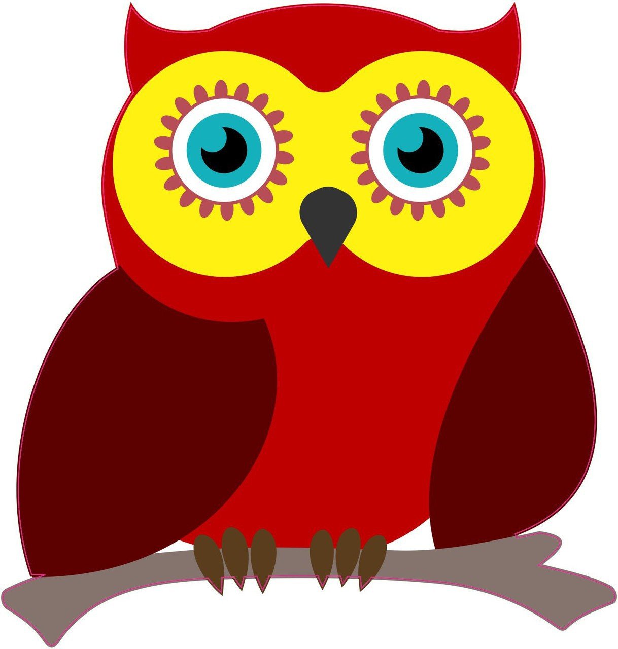 5in x 5in Yellow And Red Owl Window Sticker Decal owls Stickers Decals ...