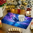 7 Piece Linen Table Runner and Placemats Set, Whale Tail Starry Night ...