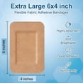 24 Pcs Flexible Extra Large Adhesive Bandages 6" X 4" Big Sterile ...