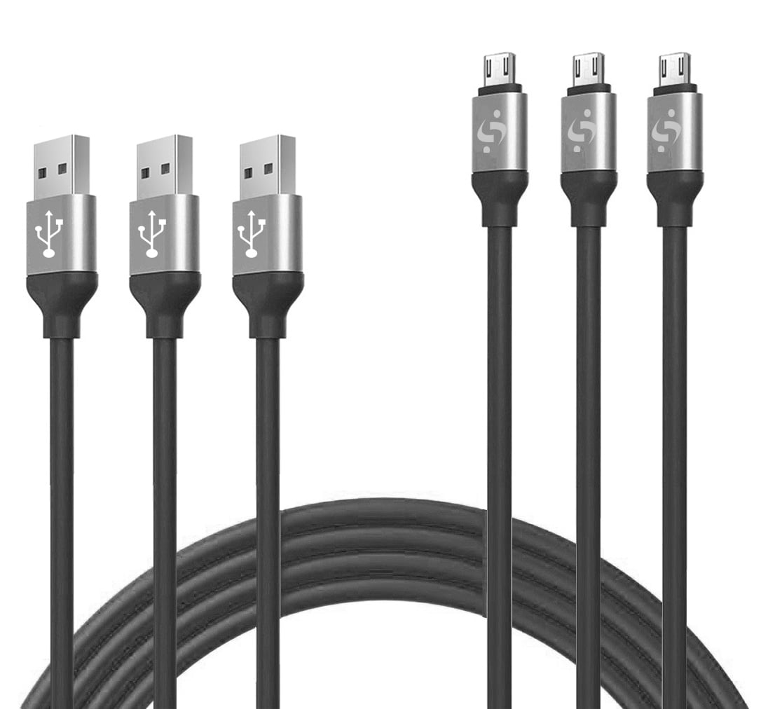 SyncTech Premium Rubber Tangle-Free 6 Feet Micro-USB Cable Durable High ...