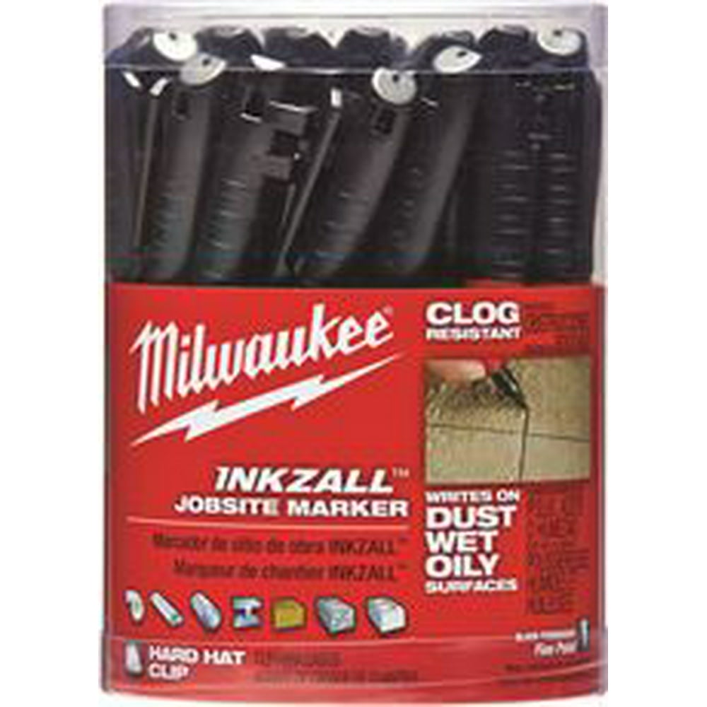 Milwaukee Inkzall Fine Point Marker, Black, 36 Per Canister - Walmart ...