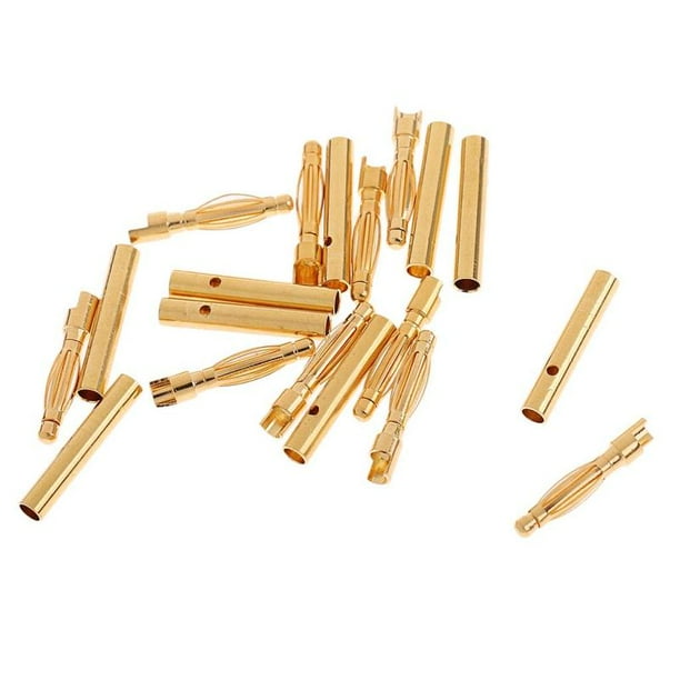 10 Pairs 2mm Male / Female Gold Plated Banana Plug Connector Bullet ...