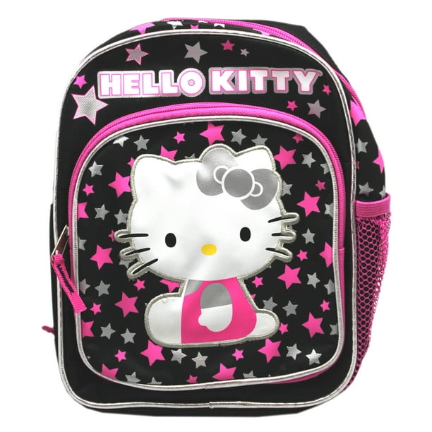 Hello Kitty Pink/Silver Stars Leather Patch Mini Toddler Backpack (10in ...