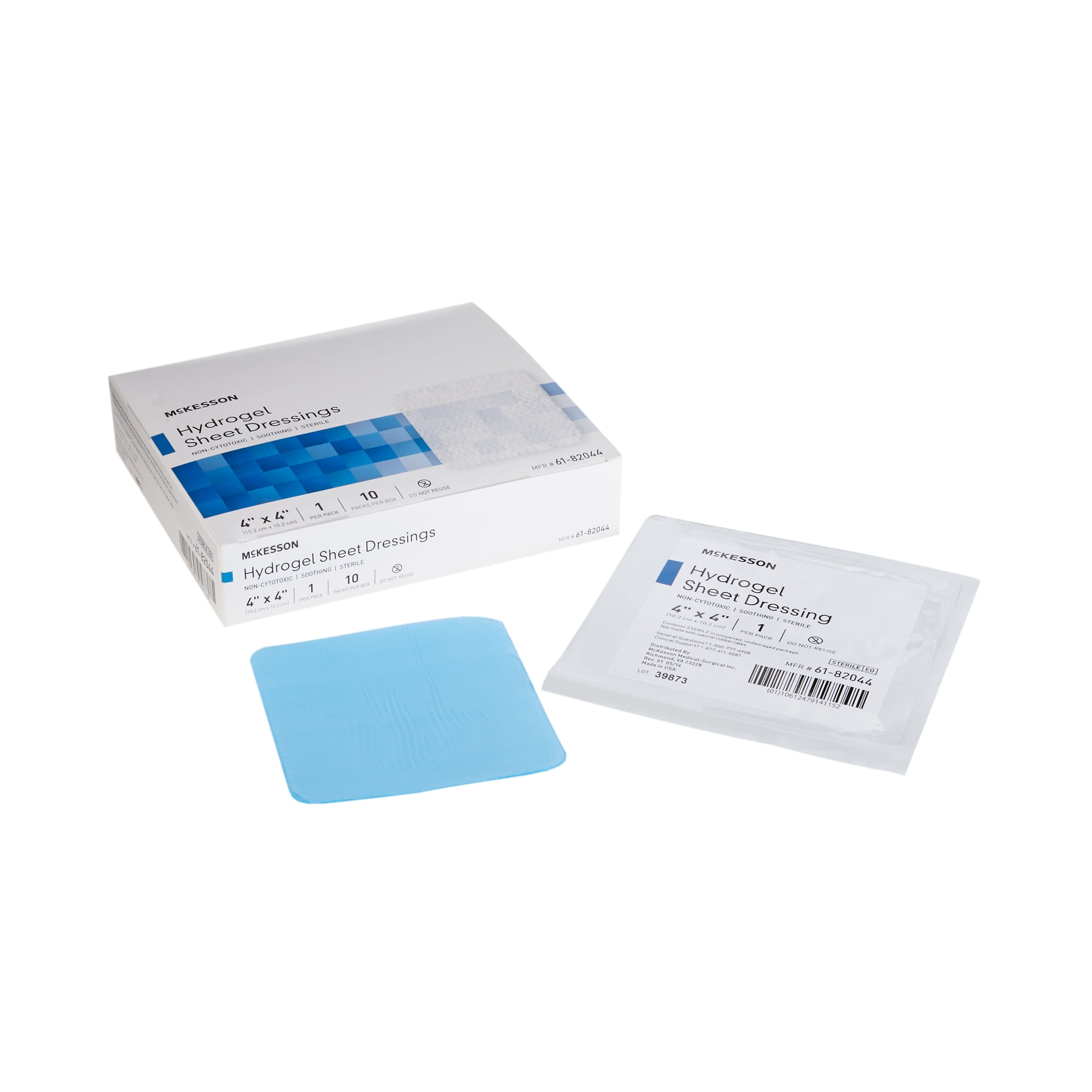McKesson Hydrogel Sheet Dressings, Sterile - Non-Irritating, 4 in x 4 ...