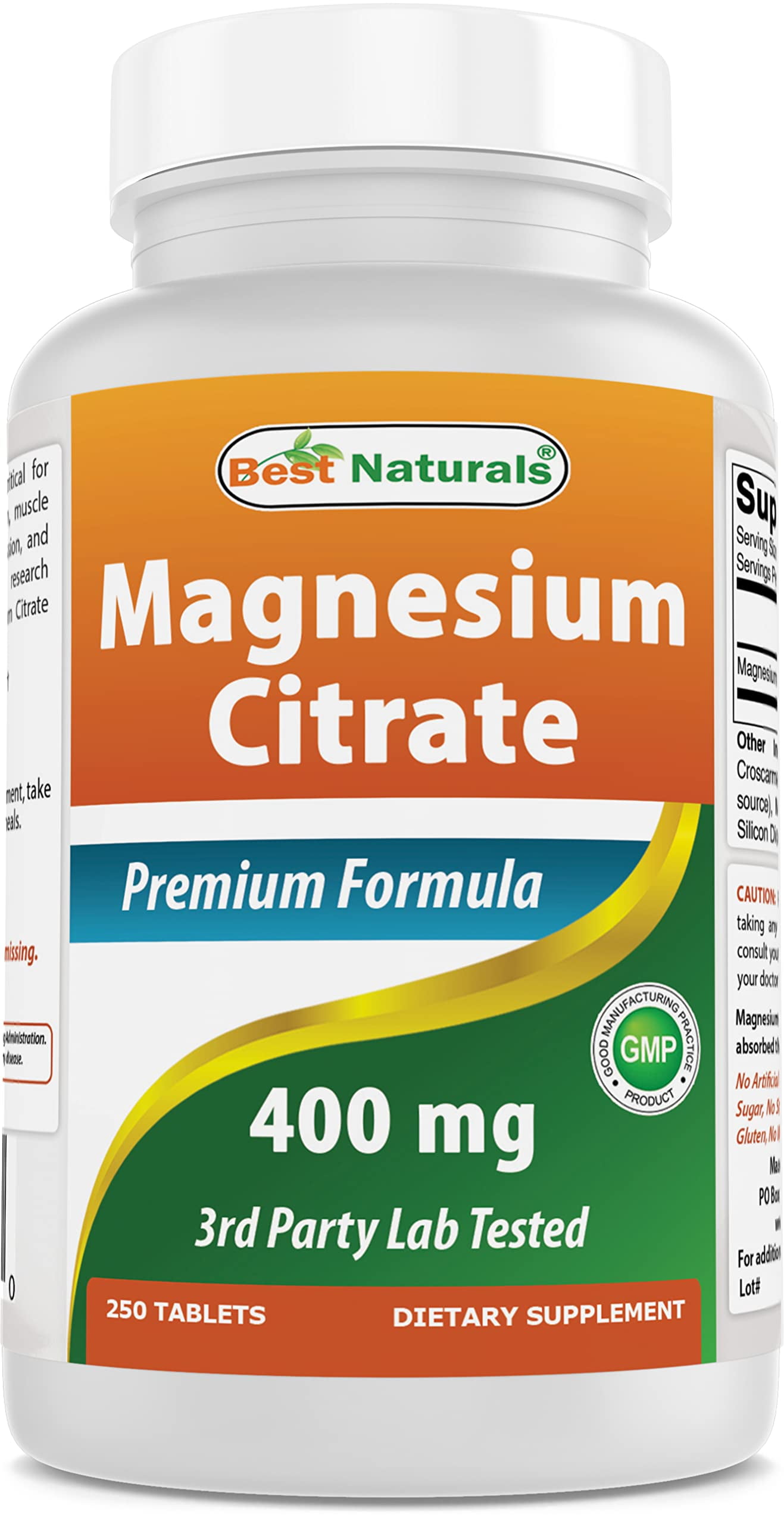 Suplemento Best Naturals Citrato de Magnesio 400 mg 250 comprimidos ...