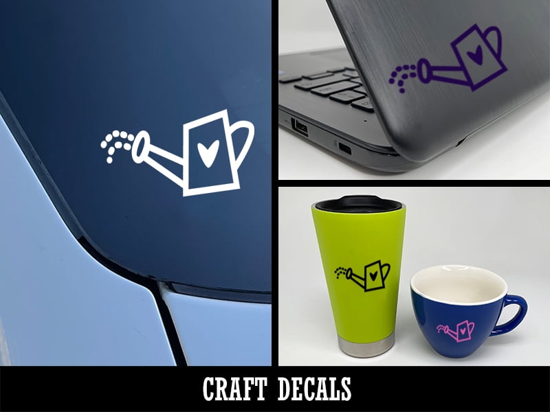 Watering Can Heart Gardening Plants Craft Vinyl Indoor Outdoor Decal ...