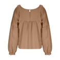 ClodeEU Women's V Neck Long Sleeve Ruffled Blouse,Casual Loose Fit Boho ...