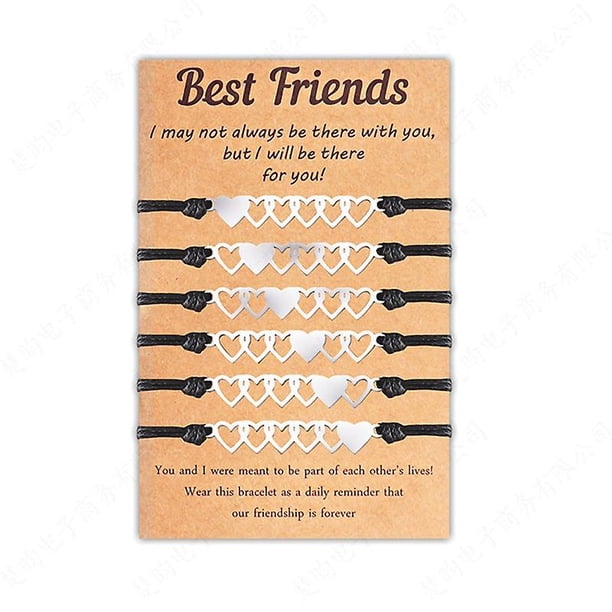 6pieces Friend Friendship Bracelet Heart Distance Matching Bracelet For ...