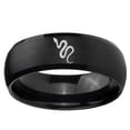 Snake Dome Brush Black Polish Edge Tungsten Men Ring 10MM - Walmart.com