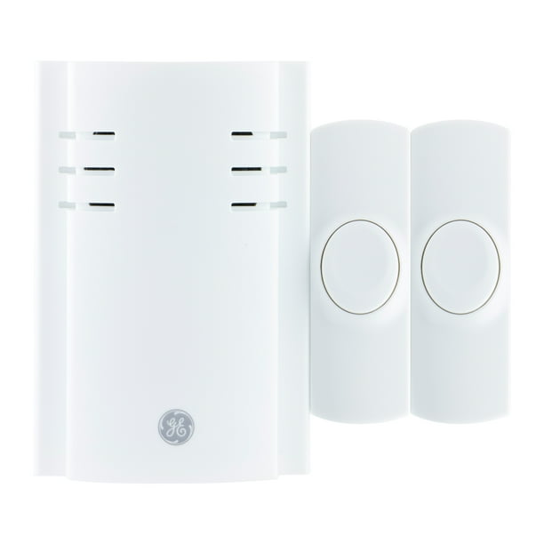 GE Wireless Doorbell Kit, Plug-In Receiver, 2 Push Buttons, White ...