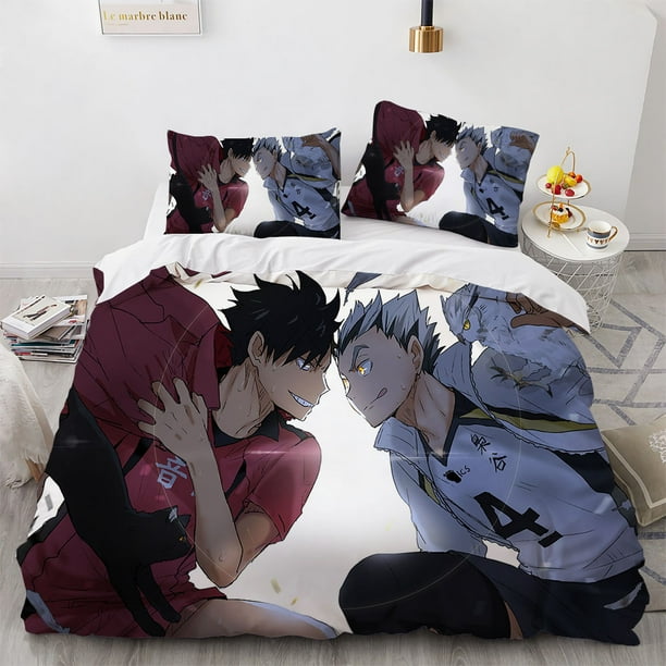 Breathable Haikyuu Bedding Bed Set King Size for Kids Teens Adults Room ...