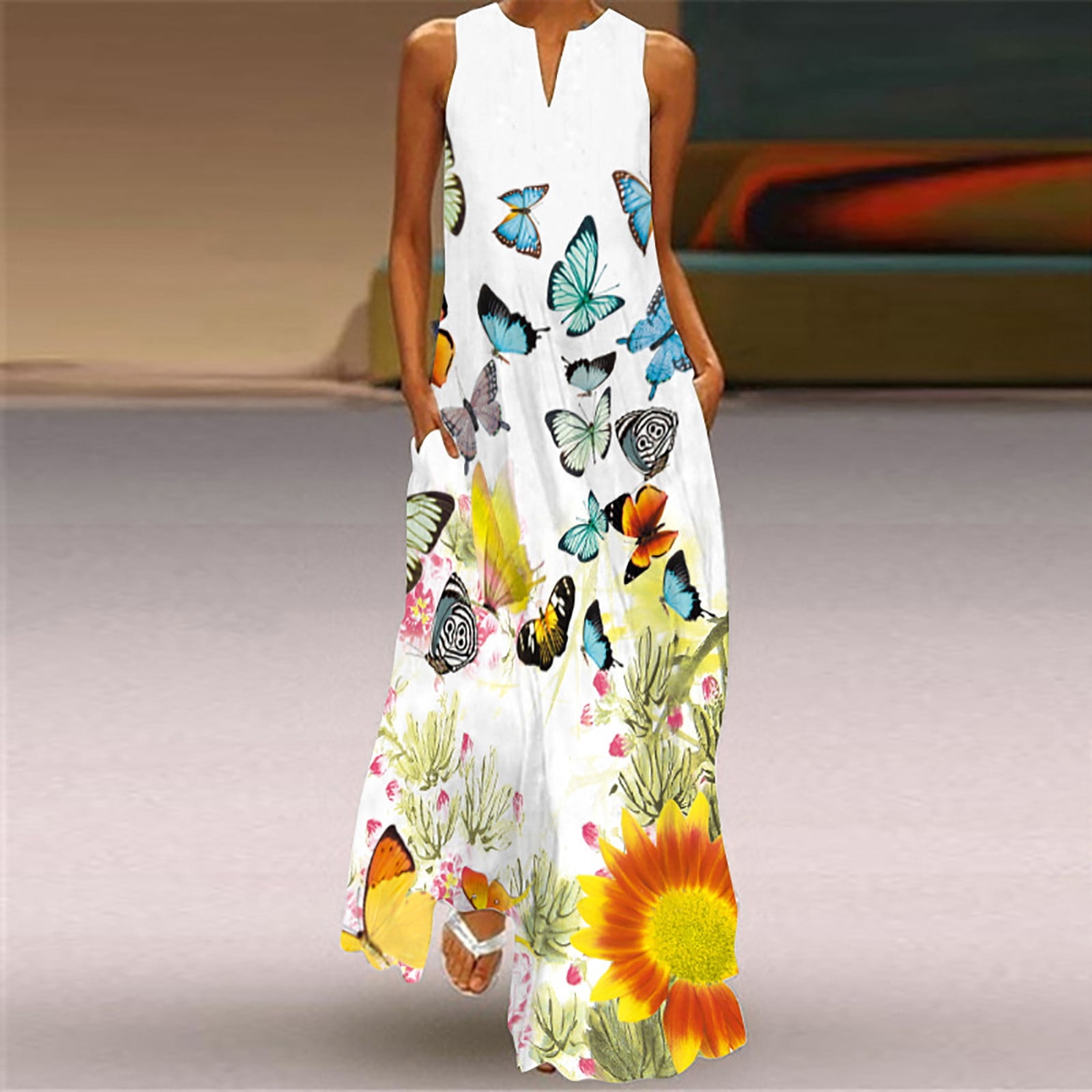 AOOCHASLIY Summer Clearance Womens Dresses Women Plus Size Daily ...