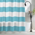 Cyan Stripes Shower Curtains for Bathroom, Modern Artistic Parallel ...