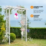 OverPatio 7' Vinyl Garden Arbor Arch PVC Wedding Archway Flat Top ...