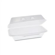 Pactiv SmartLock Polystyrene Foam Large White Carryout Hinged-Lid Container, 8 Ounce Capacity ...