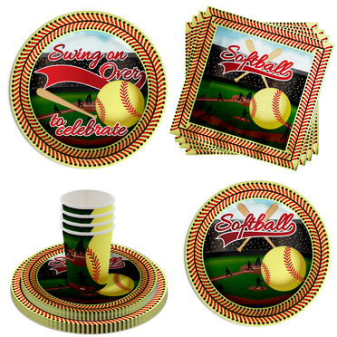4-Pack Softball Tablecloth for Girls: 86.6"x 51.2" Party Supplies ...