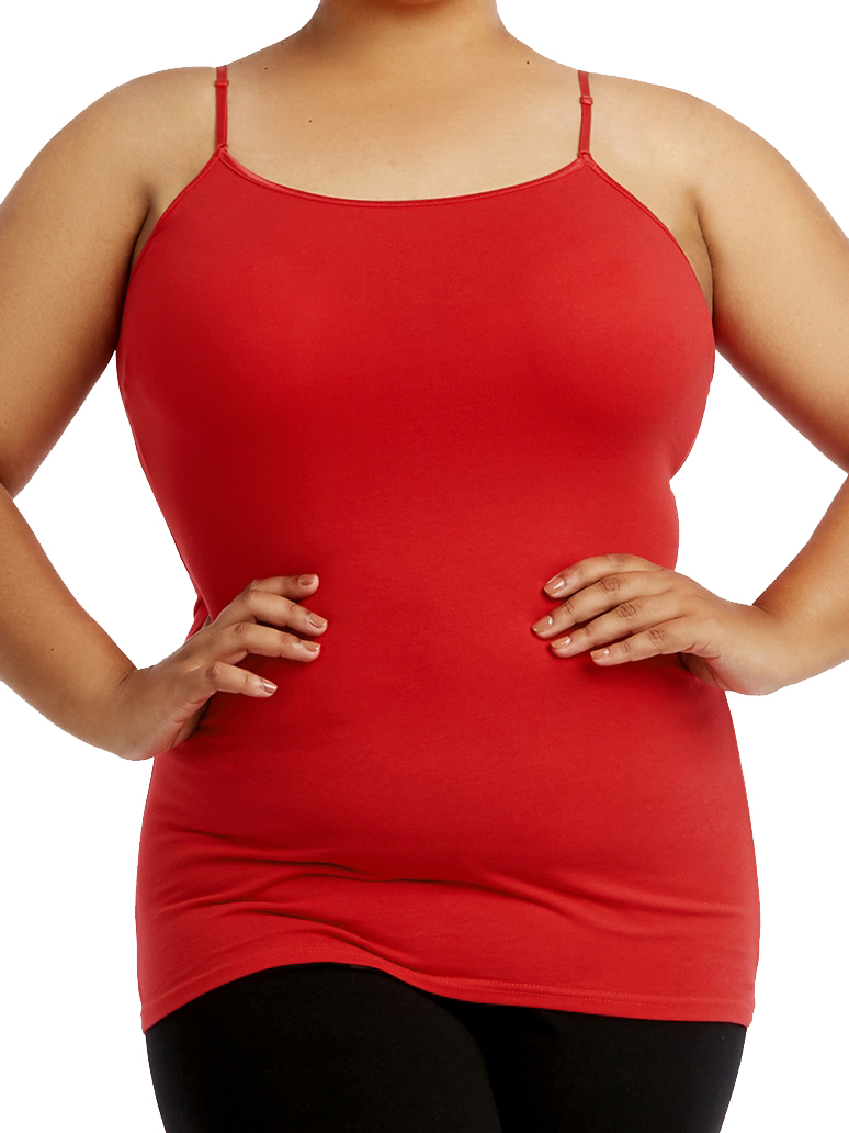 Women's Cotton Plus Size Camisole Tank Top - Red - 3X-Large - Walmart.com