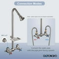 gotonovo Brushed Nickel Outdoor Shower Kit Double Cross Handle Exposed ...