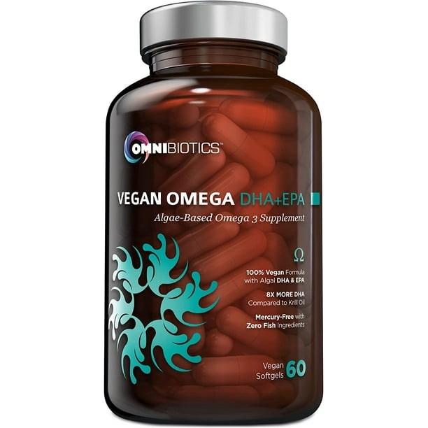 Vegan Omega-3, Omega-6, DHA, EPA by OmniBiotics - 60 Capsules - Walmart.com
