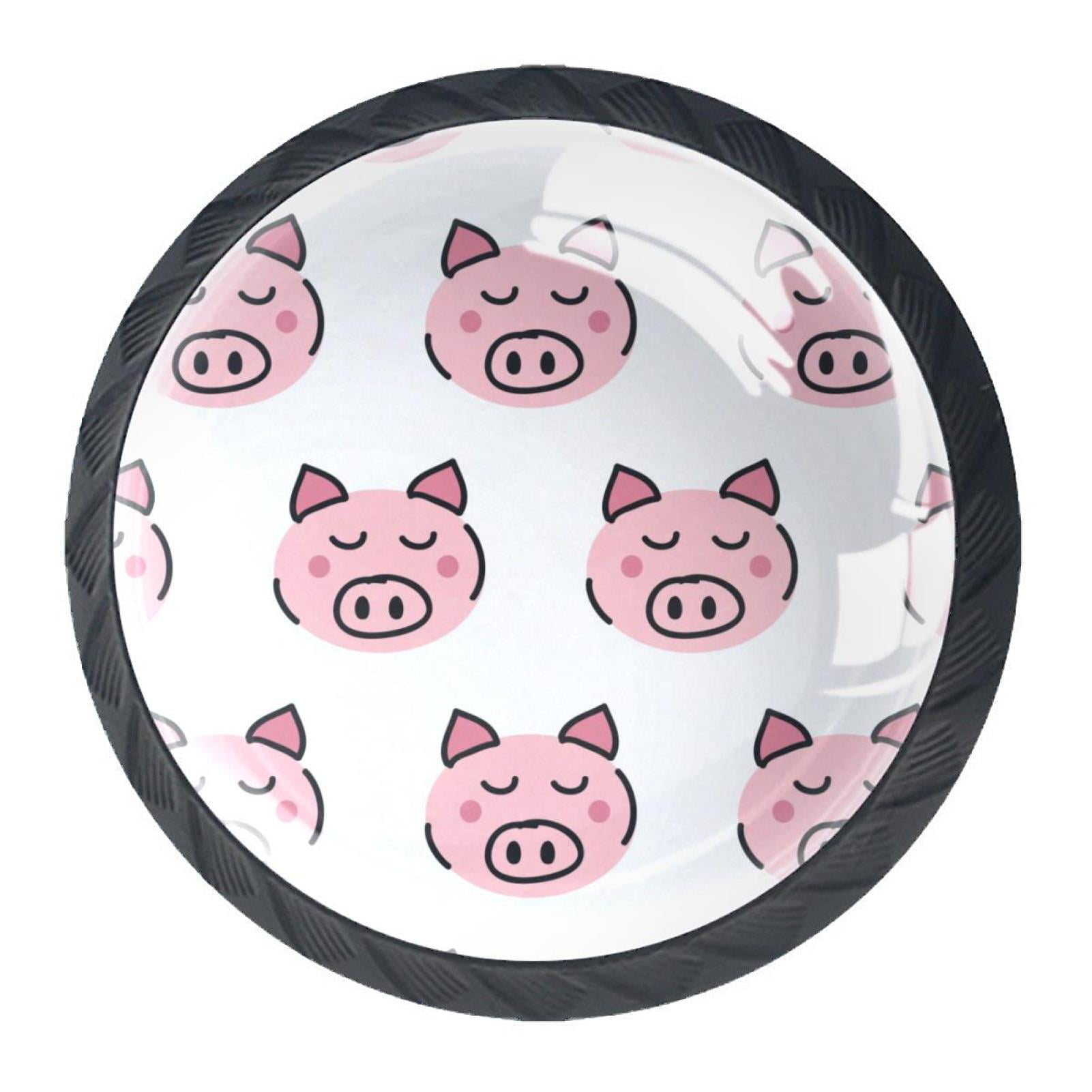 4 Pcs Pig Animal White Knobs for Kitchen Cabinet Cupboard Dresser ...