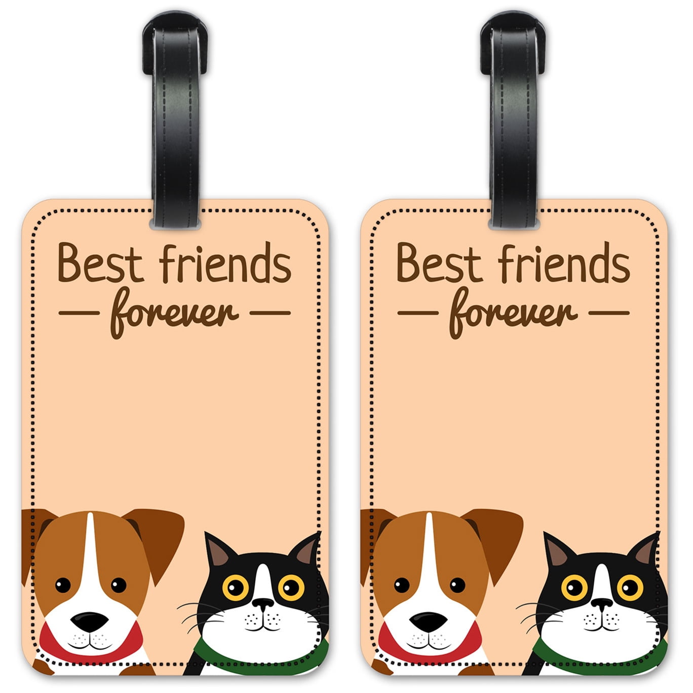 Best Friends Forever - Cat & Dog - Luggage ID Tags / Suitcase ...