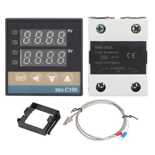 Juego de controlador de temperatura del termostato PID 0-400 ℃ Controlador de temperatura del ...