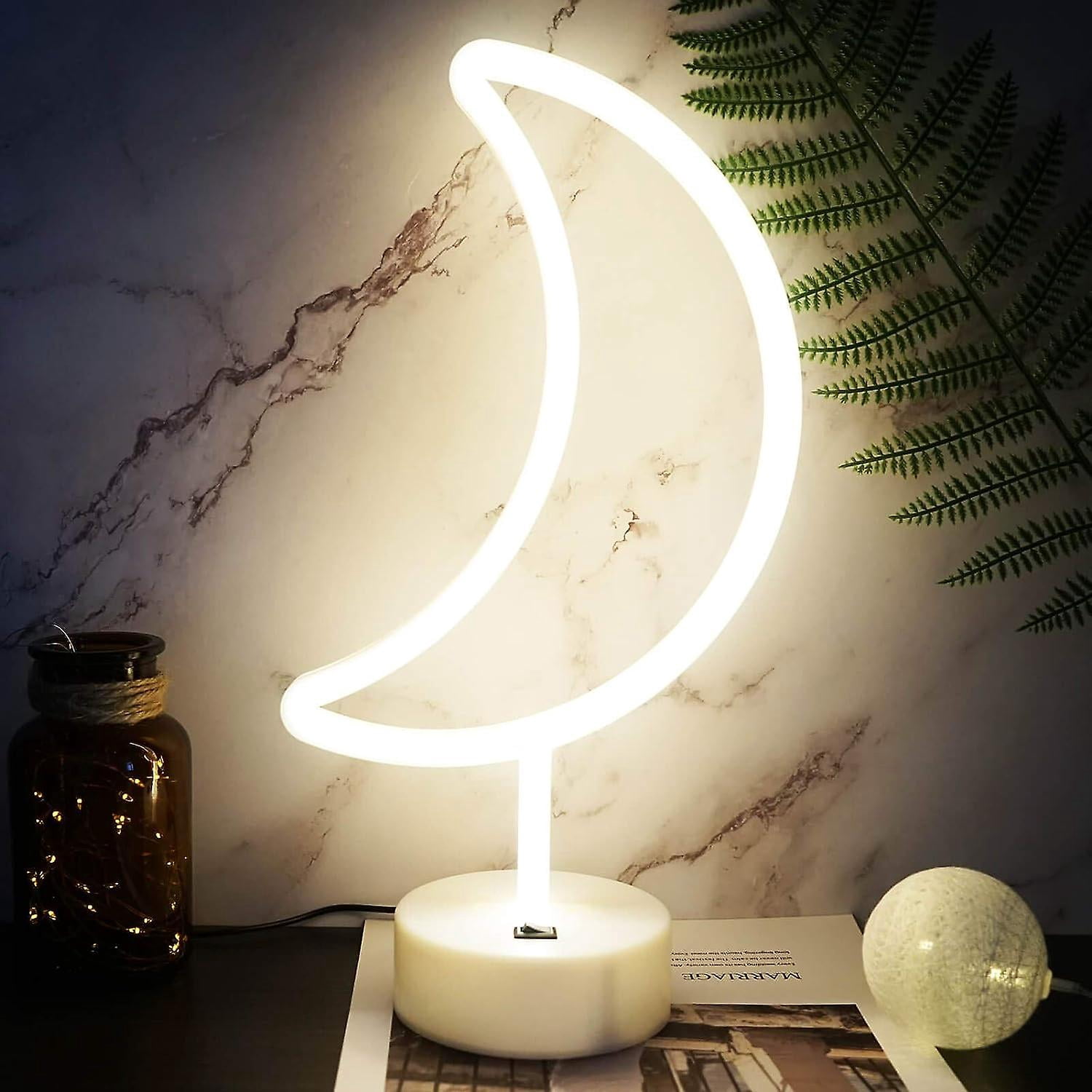 Luz de luna LED WEIHJMXG Luz de Neon de luna lámpara alimentada por USB ...