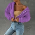 Aellinatey Cropped Fleece Jackets for Women Fashion Zip Up Plush Sherpa ...
