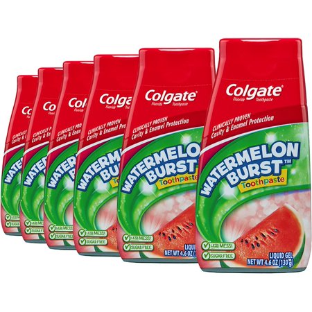 Colgate Kids Liquid Gel Fluoride Toothpaste, Watermelon - 4.6 ounce (6 ...