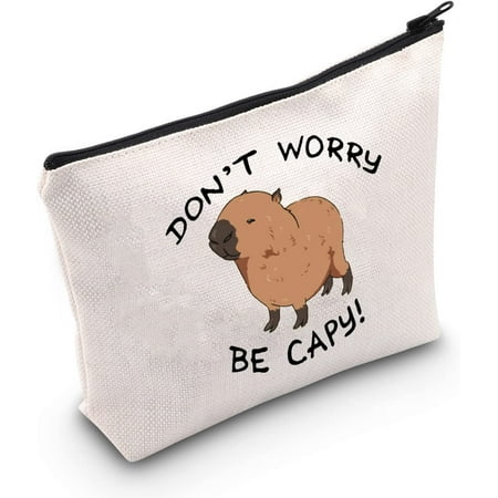 Capybaras Makeup Bag Animals Theme Gift Funny Don’t Worry Be Capy ...