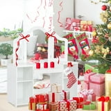 Costway Vanity Table Set Makeup Dressing Kids Girls Study Table Tri ...